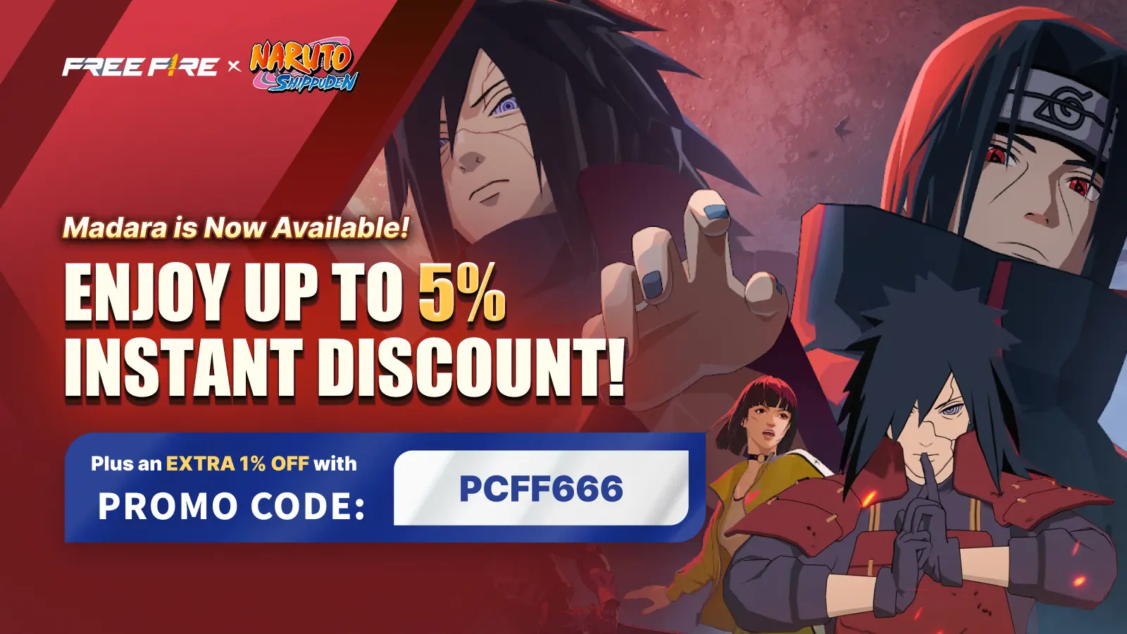 Madara's Arrival Event: Free Fire x Naruto Shippuden Collab Heats up ...